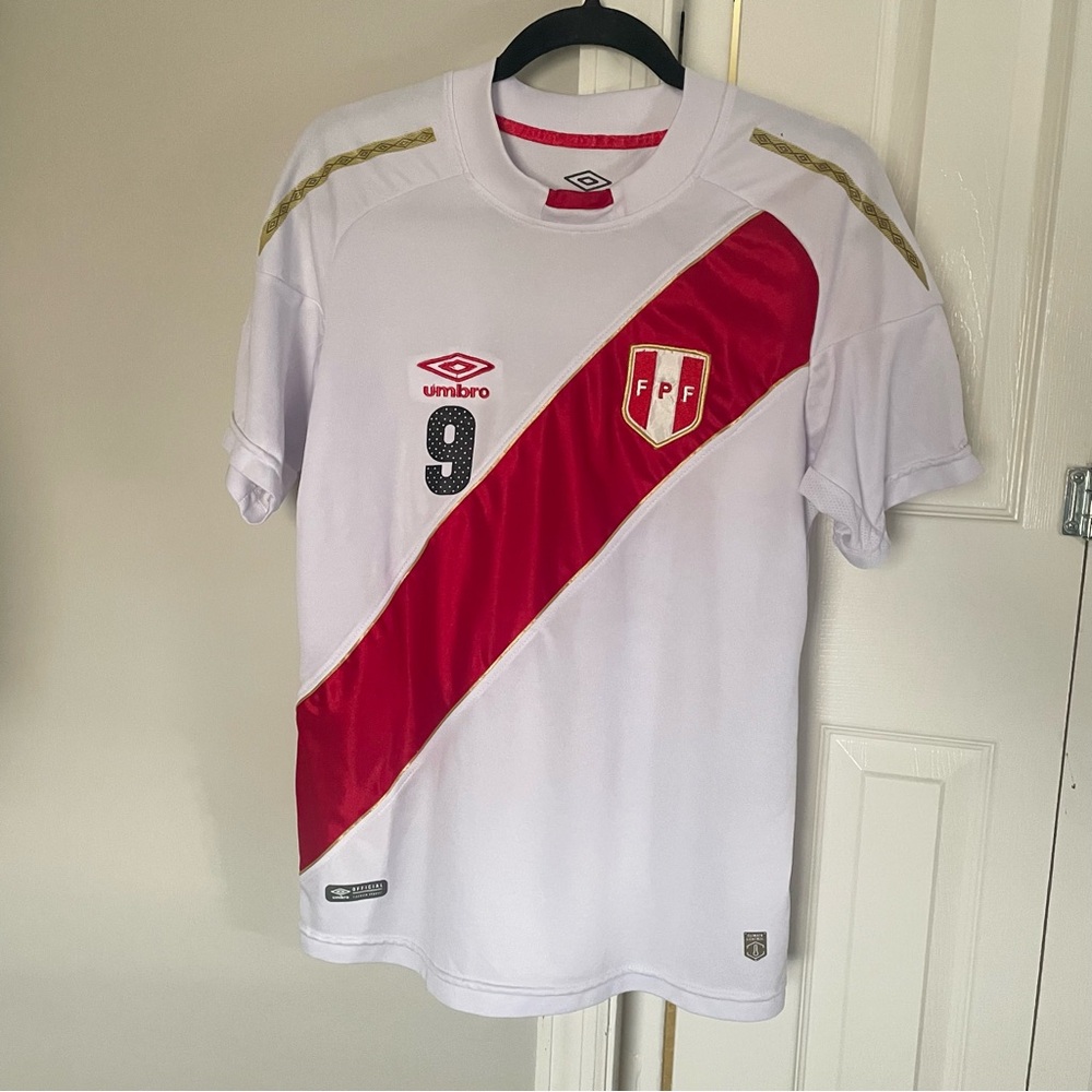 Umbro Peru National Team Soccer Jersey - White And Re… - Gem